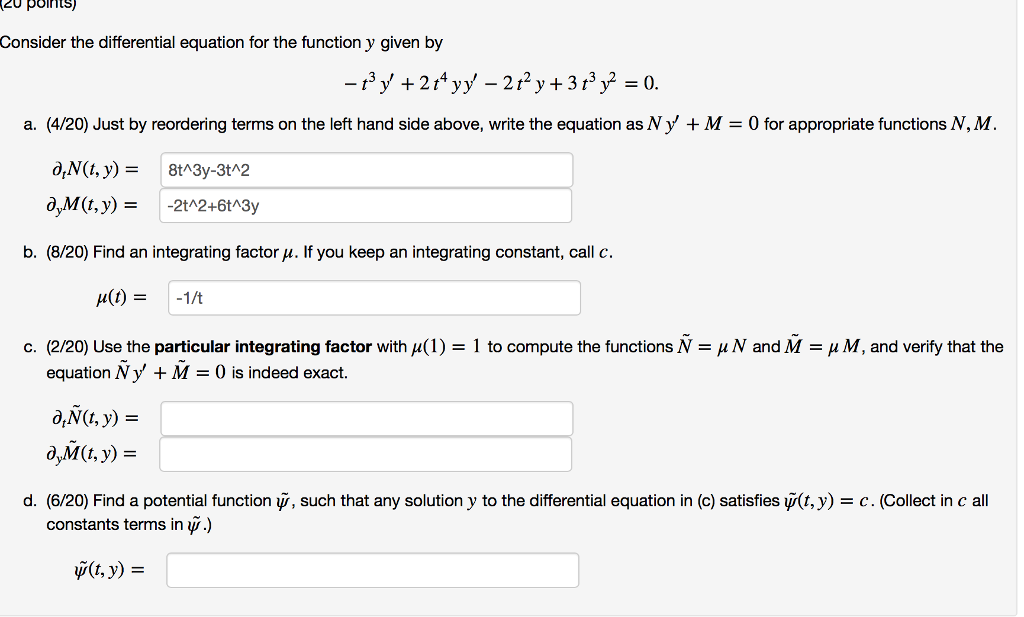 Solved Consider the differential equation for the function y | Chegg.com