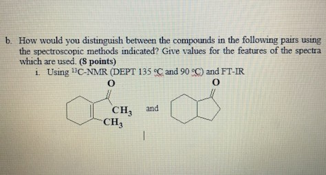 Solved How would you distinguish Between compounds in the | Chegg.com