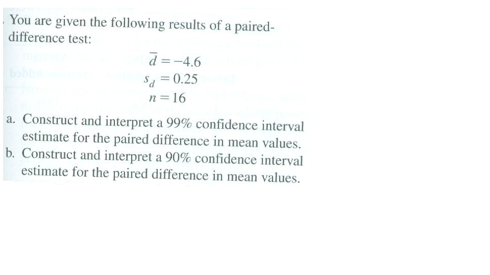 Solved You are given the following results of a paired- | Chegg.com