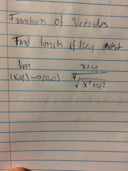 Solved Function of variables find limit if then exist lim(x | Chegg.com