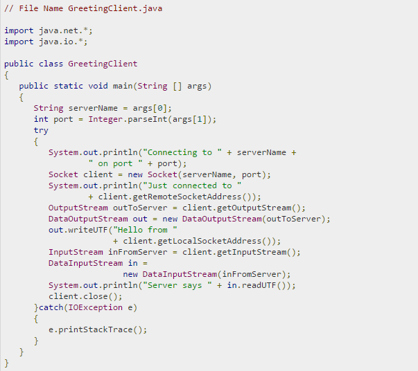 Solved // File Name GreetingClient.java import java.net | Chegg.com