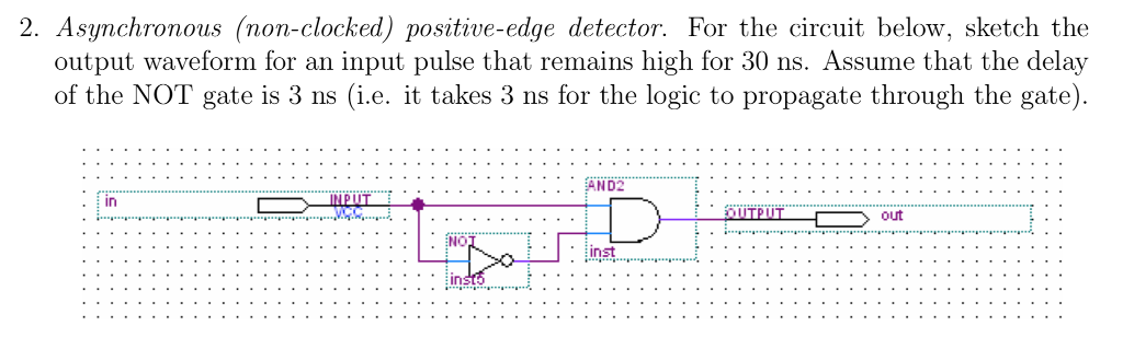Solved 2. Asynchronous (non-clocked) positive-edge detector. | Chegg.com