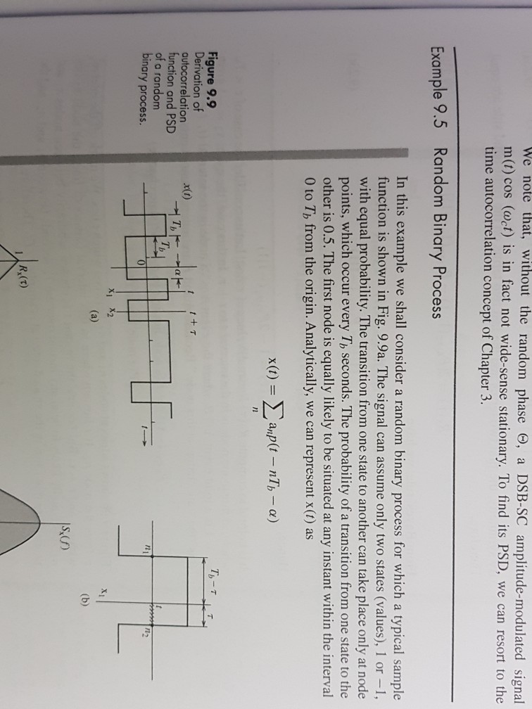 Solved 9.2-4 For the random binary process in Example 9.5 | Chegg.com