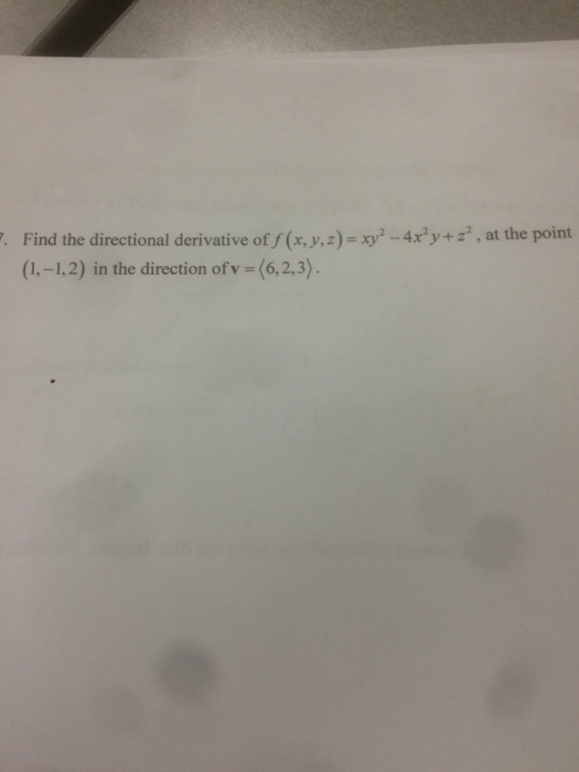 Solved Find the directional derivative of f(x, y, z) = xy^2 | Chegg.com