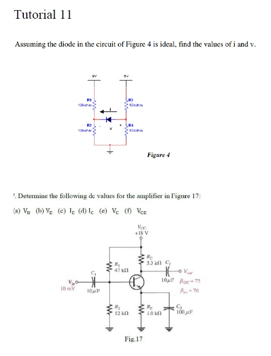 Solved Tutorial 11 Assuming the diode in the circuit of | Chegg.com