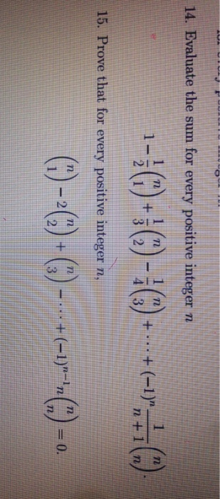 Solved Evaluate the sum for every positive integer n 1 - | Chegg.com