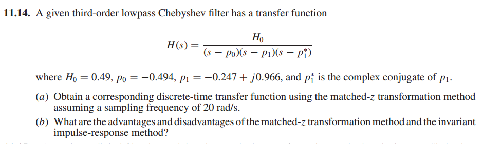 Solved 11.14. A given third-order lowpass Chebyshev filter | Chegg.com