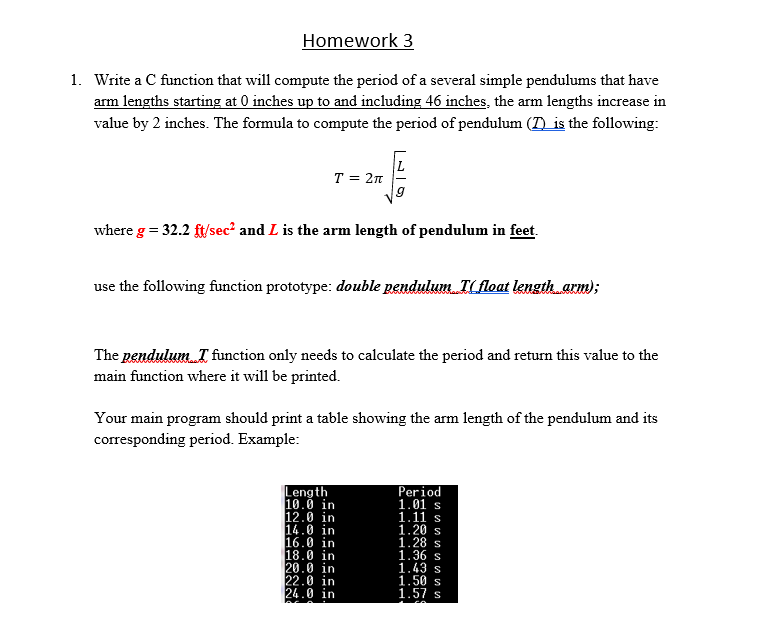 Solved Homework 3 Write A C Function That Will Compute The 0781