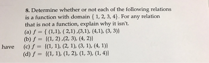 Solved Determine whether or not each of the following | Chegg.com