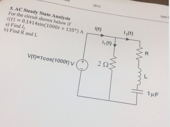Solved AC Steady State Analysis For the circuit shown if | Chegg.com