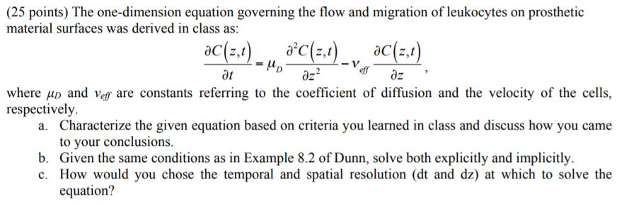 (25 points) The one-dimension equation governing the | Chegg.com