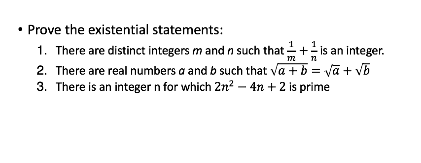 Solved Prove the existential statements: 1. There are | Chegg.com Solved Prove the existential statements: 1. There are | Chegg.com
