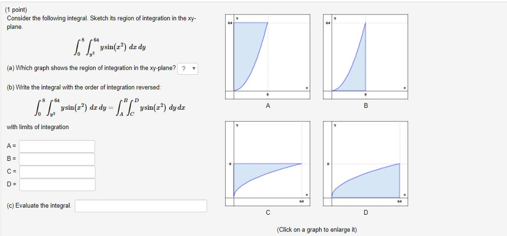 Solved (1 point) Consider the following integral. Sketch its | Chegg.com