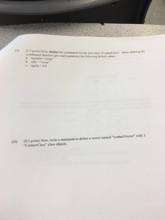 Solved Constructor Function Give Each Parameter The
