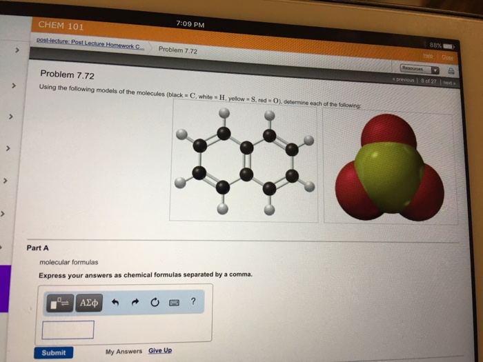 Solved Using the following models of the molecules (black = | Chegg.com