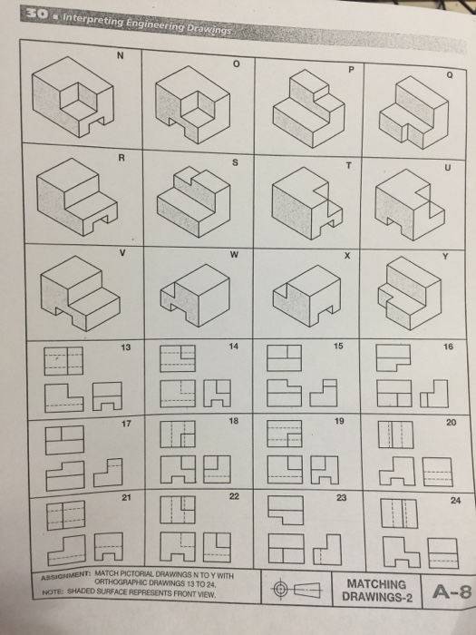 Solved 30 Interpreting Engineering Drawings 16 19 18 17 24 | Chegg.com