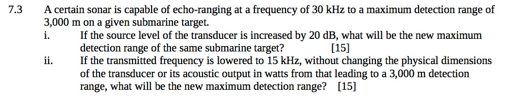Solved A certain sonar is capable of echo-ranging at a | Chegg.com