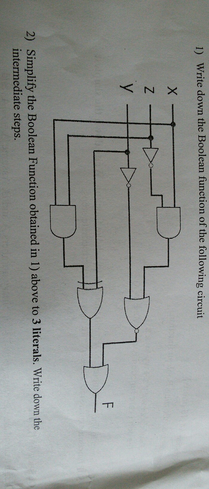 Solved 1) Write down the Boolean function of the following | Chegg.com