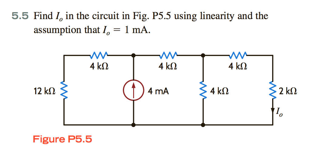 Solved Find I_0 in the network in Fig. P5.5 using linearity | Chegg.com