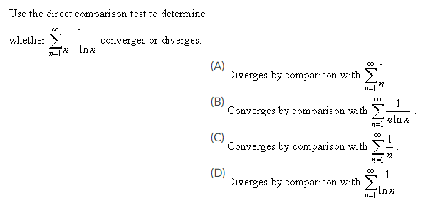 Solved Use the direct comparison test to determine whether | Chegg.com