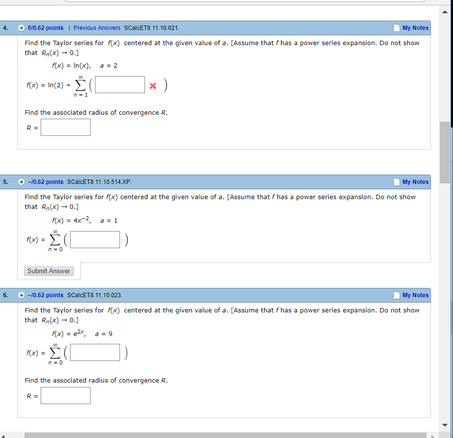 Solved 4. 0/0.62 points | Previous Answers SCalcET8 | Chegg.com