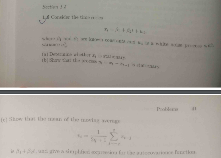 Solved Consider the time series x_t = beta_1 + beta_2t + | Chegg.com