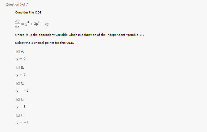 Solved Consider the ODE dy/dx = y^3 + 3y^2 - 4y where y is | Chegg.com