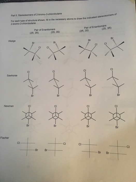 Solved Expt 29.5 Molecular Models and Stereochemistry Part | Chegg.com