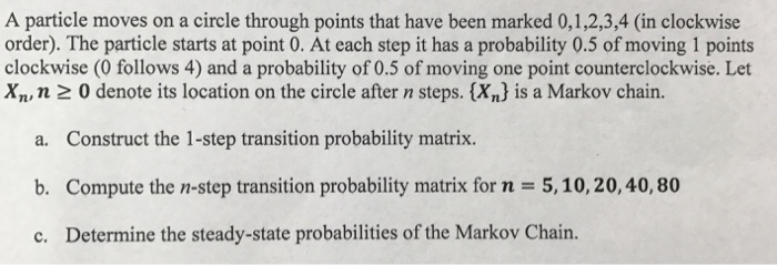 Solved A particle moves on a circle through points that have | Chegg.com