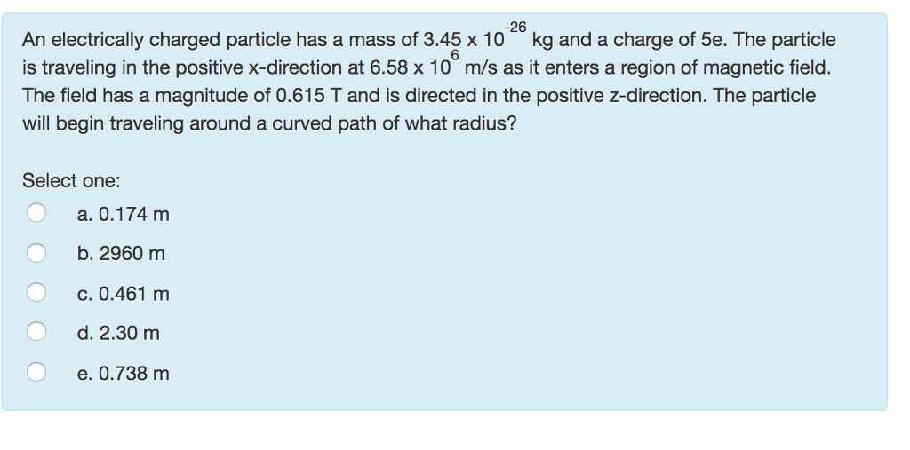 Solved An electrically charged particle has a mass of 3.45 | Chegg.com