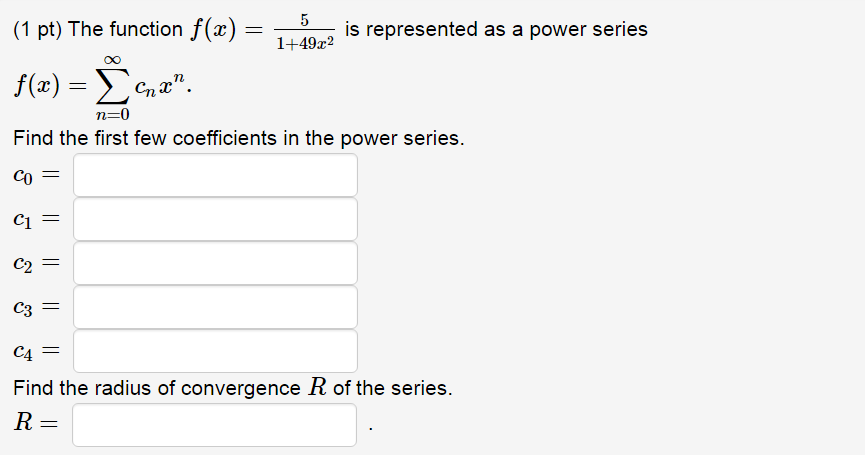 Solved The function f(x) is represented as a power series | Chegg.com