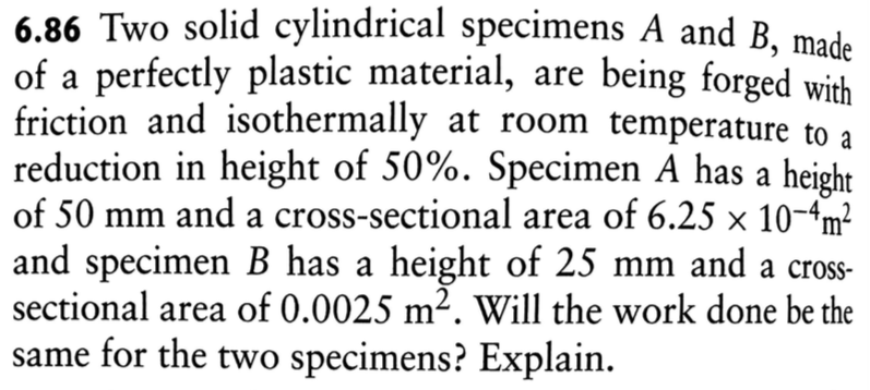 Solved 6.86 Two solid cylindrical specimens A and B, of a | Chegg.com