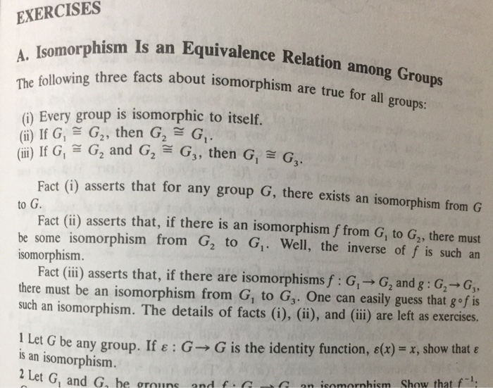 Solved Isomorphism Is an Equivalence Relation among Groups | Chegg.com