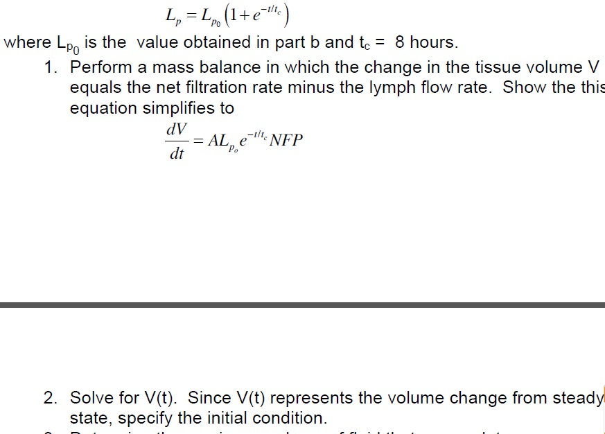 Solved Lp = Lp0 (1 + e-t/te) where Lp0 is the value | Chegg.com