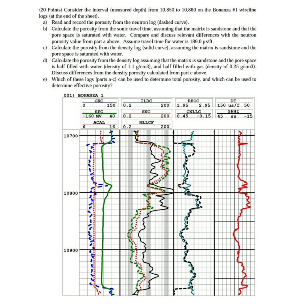 (20 Points) Consider the interval (measured depth) | Chegg.com