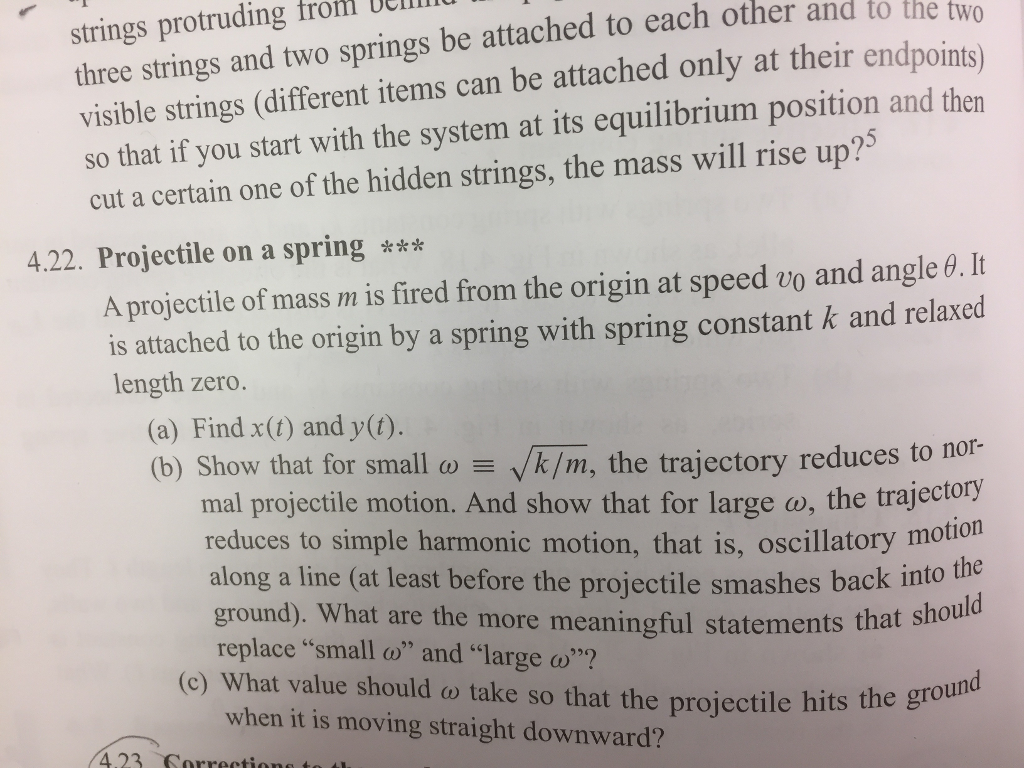 Solved A projectile of mass m is fired from the origin at | Chegg.com