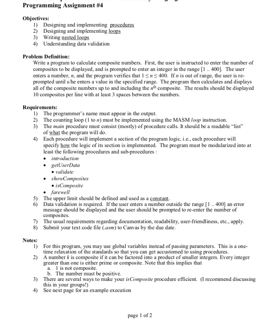 Masm Assembly Language X86 Need Code Preferably