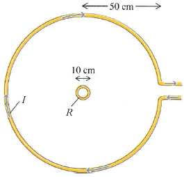 Solved A small circular loop of wire of radius 5.0 cm and | Chegg.com