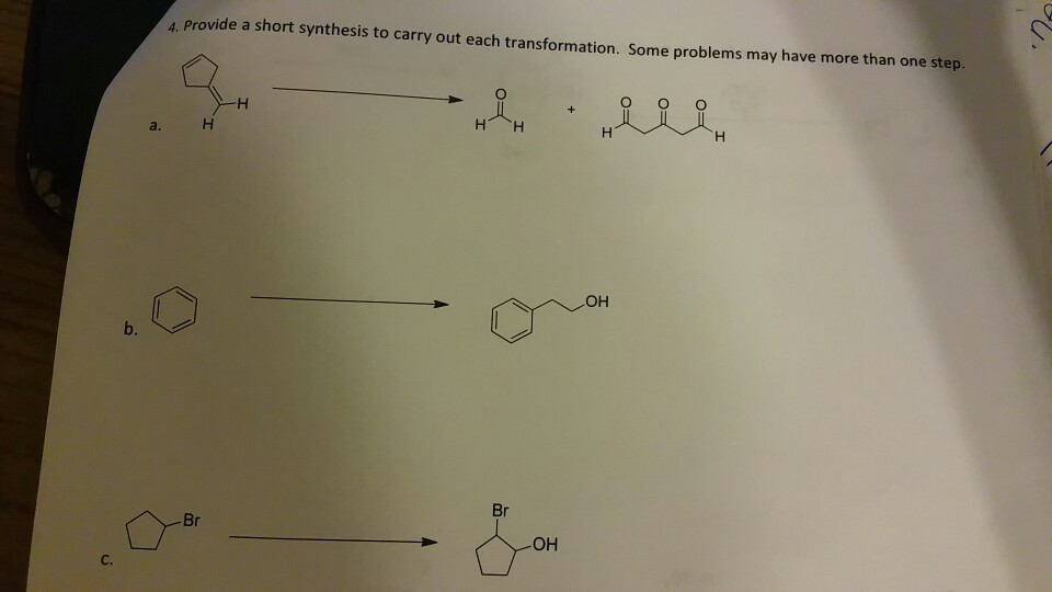 Solved provide a short synthesis to carry out each | Chegg.com