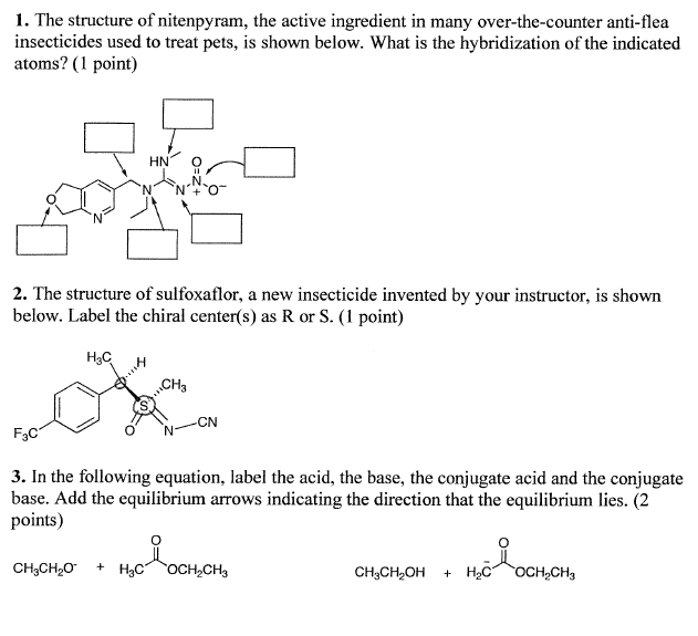 Solved 1. The structure of nitenpyram, the active ingredient | Chegg.com