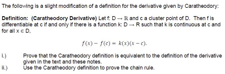 Solved The following is a slight modification of a | Chegg.com