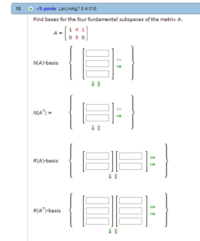 Solved Find bases for the four fundamental subspaces of the | Chegg.com