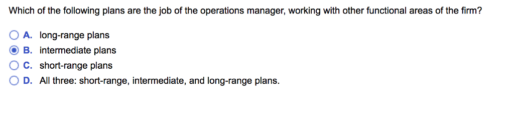 Solved Which of the following plans are the job of the | Chegg.com