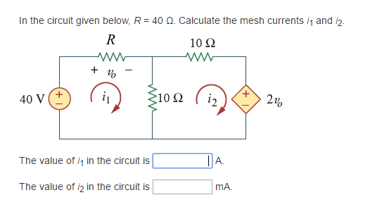 Solved In the circuit given below, R = 40 ohm. Calculate the | Chegg.com