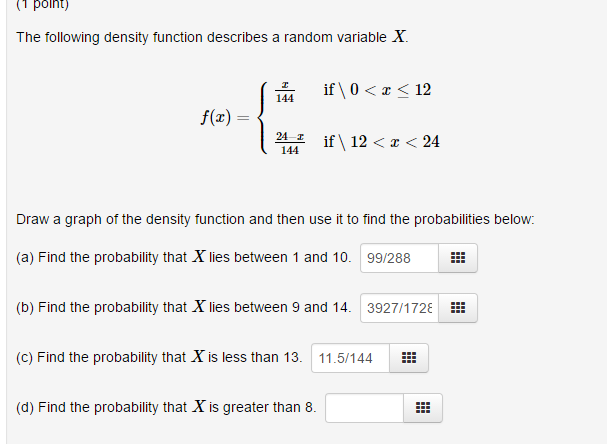 Solved The Following Density Function Describes A Random 2990