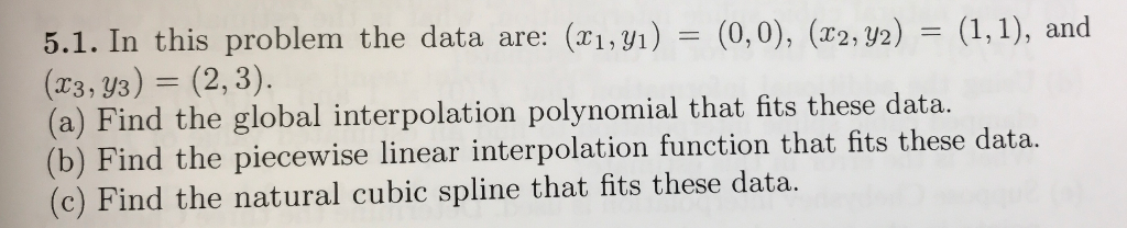 In this problem the data are: (x_1, y_1) = (0, 0), | Chegg.com
