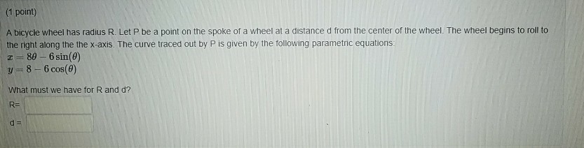 Solved (1 point) Write the parametric equations as a | Chegg.com Solved (1 point) Write the parametric equations as a | Chegg.com