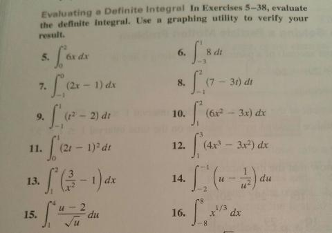 Solved Evaluating a definite integral. In Exercises 5-38, | Chegg.com