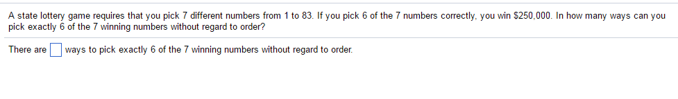 Solved A state lottery game requires that you pick 7 | Chegg.com