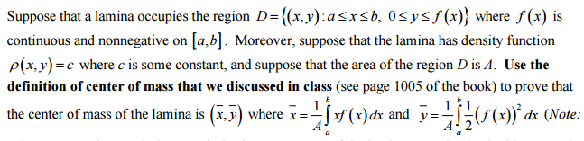 Solved The coordinates() of the center of mass of a lamina | Chegg.com